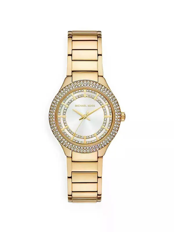 Michael Kors Mini Sylvia Pavé Gold-tone Watch - Silver