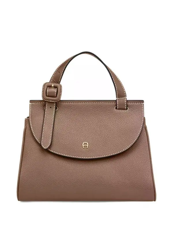 AIGNER Small Miranda Pebbled Leather Tote Bag