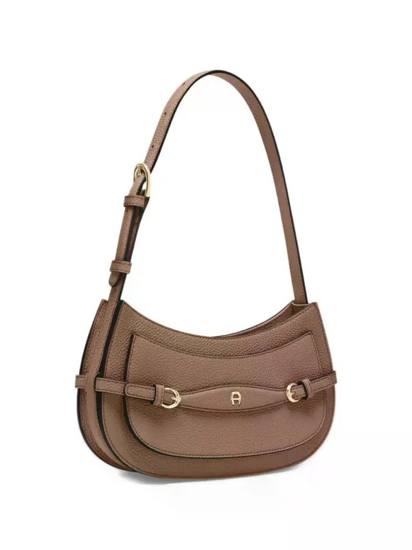 AIGNER Xs Cavallo Pebbled-leather Horsebit-detail Mini Bag - Neutrals