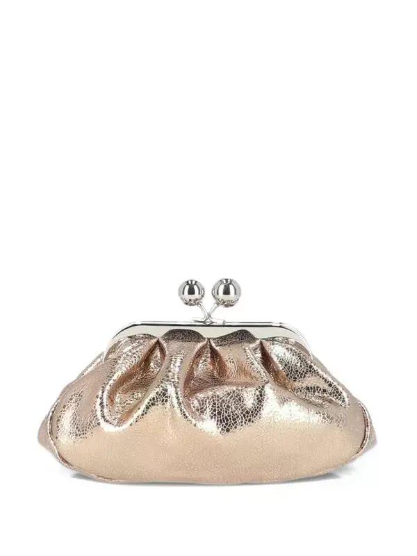 Max Mara Bruno Metallic-leather Clutch Bag - Pink