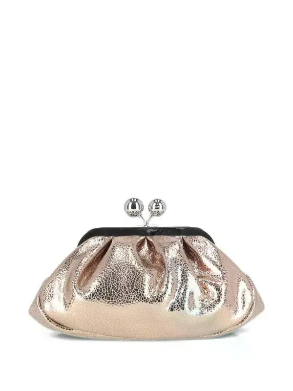 Max Mara Bruno Metallic-leather Clutch Bag