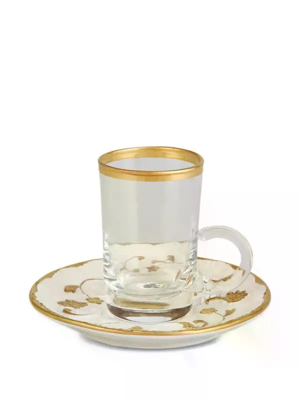 VILLARI Taormina Floral-embossed Tea Cup And Saucer Set