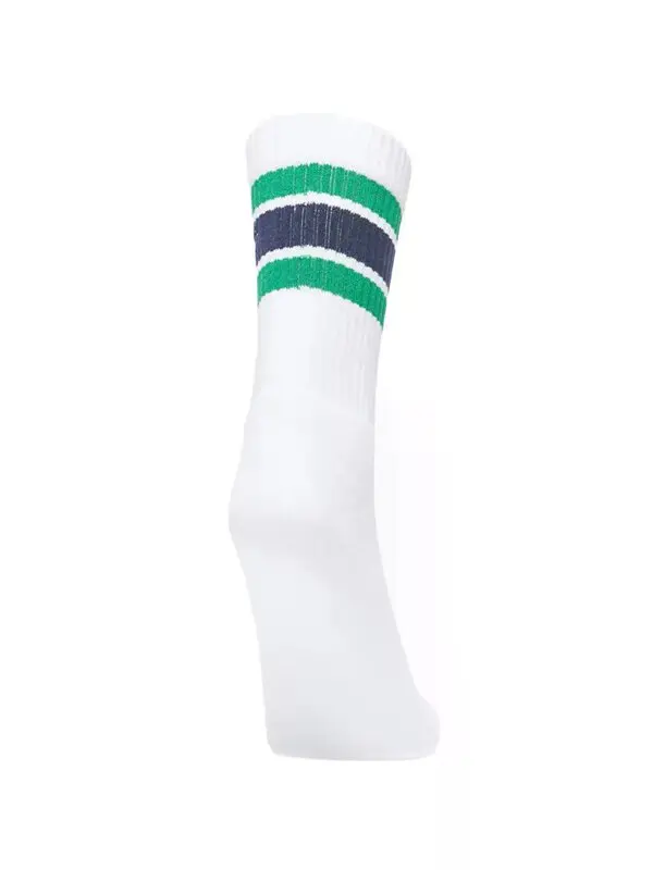 Sporty & Rich Serif Logo Striped Socks