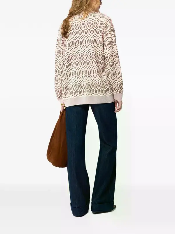 Missoni Oversized Viscose-and-cotton Lamé Chevron Cardigan
