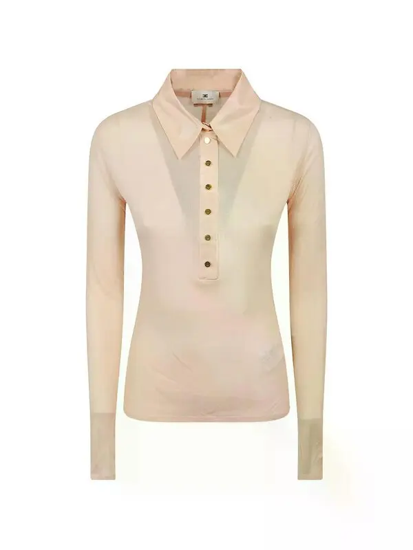 Elisabetta Franchi Knit And Taffeta Polo Shirt - Neutrals