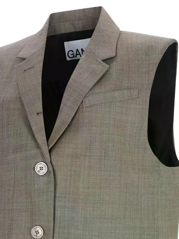 GANNI Single-breasted Sleeveless Jacket