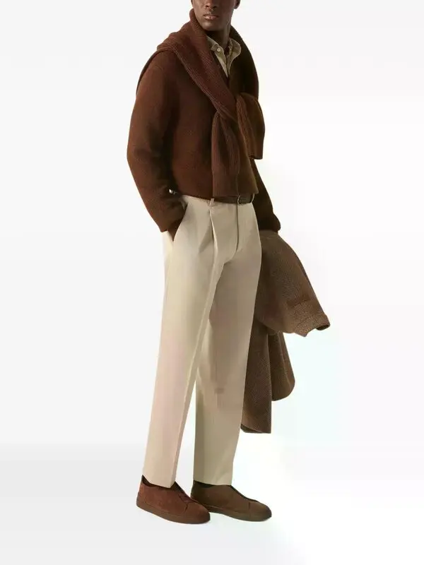 Zegna Cream White Oasi Cashmere Polo Shirt