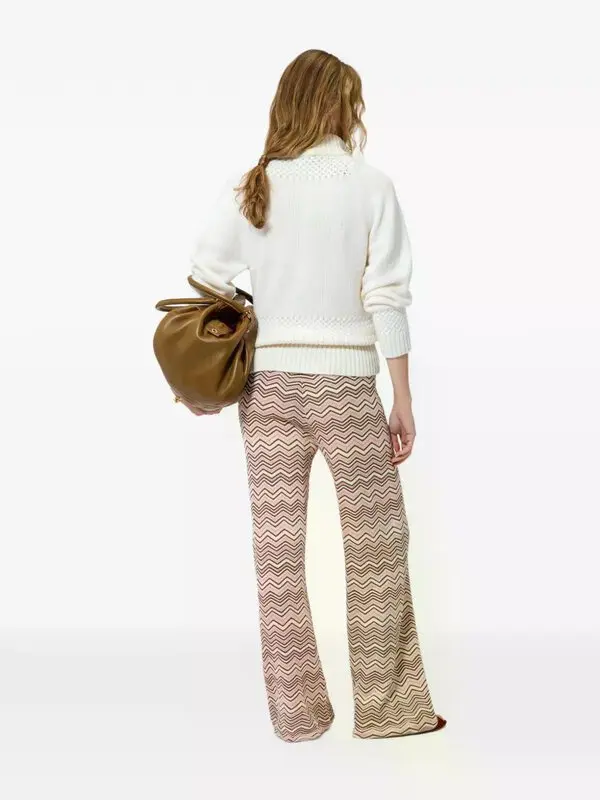 Missoni Viscose-and-cotton Lamé Chevron Palazzo Trousers - Pink