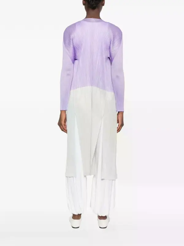 Issey Miyake Pleated Colour-block Cardigan