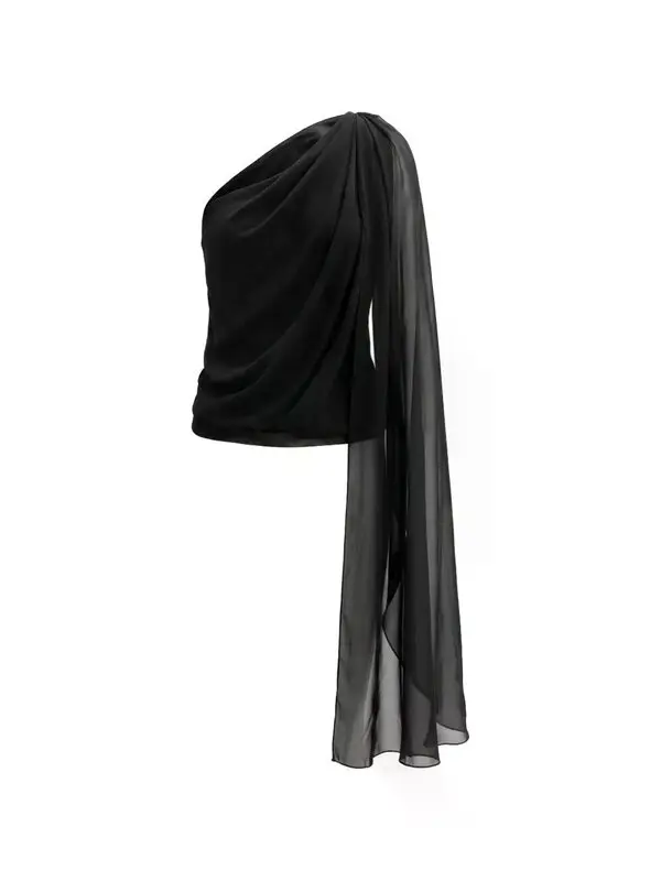 GEMY MAALOUF One-shoulder Draped-panel Top