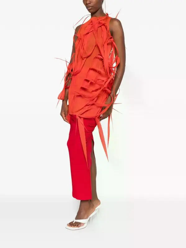 Issey Miyake Pleated Raffia-effect Dress