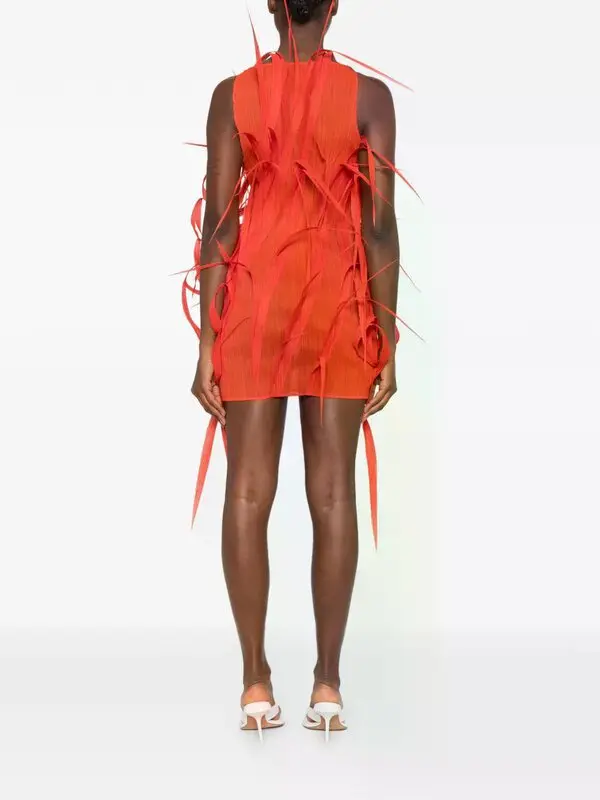 Issey Miyake Pleated Raffia-effect Dress