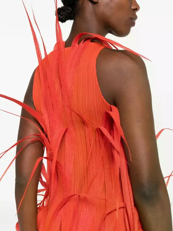 Issey Miyake Pleated Raffia-effect Dress