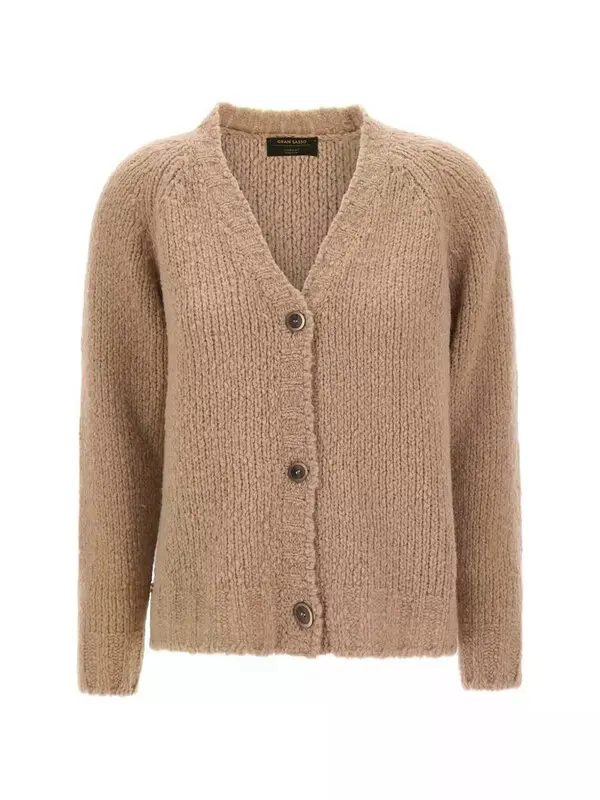 GRAN SASSO Braided-knit V-neck Cardigan