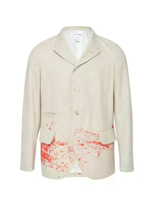 Comme Des Garçons Paint-splatter Notched-lapel Blazer