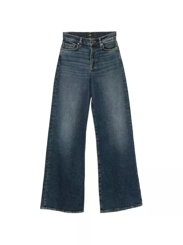 7 For All Mankind Lotta Faded Wide-leg Jeans