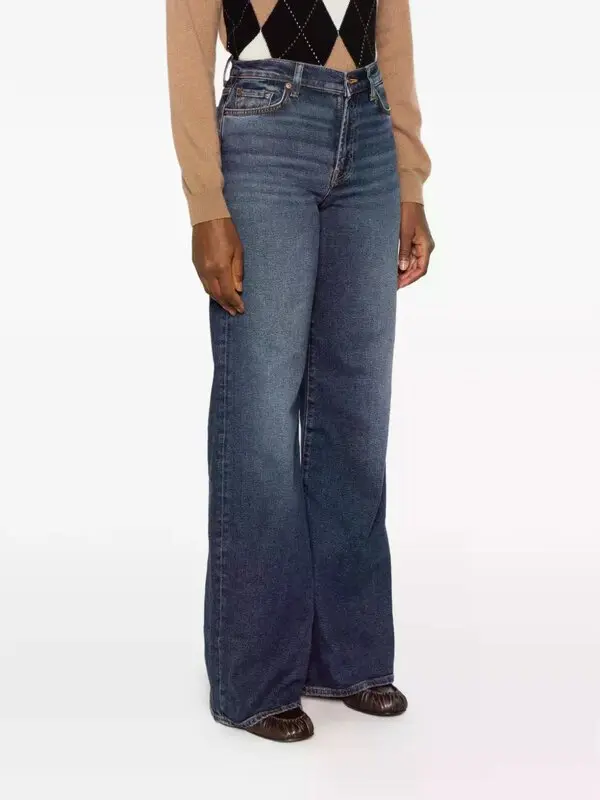 7 For All Mankind Lotta Faded Wide-leg Jeans