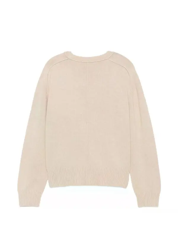 7 For All Mankind Crew-neck Ribbed-trim Sweater - Neutrals