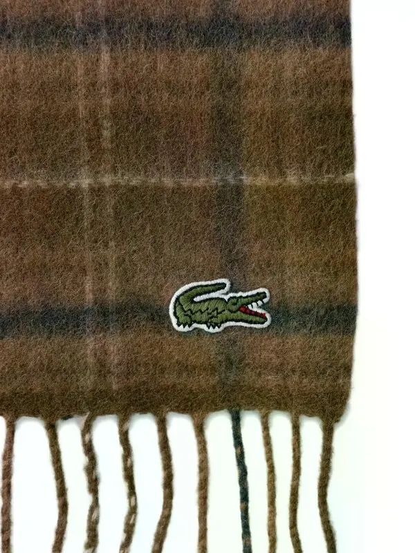 Lacoste Wool-blend Plaid Scarf - Brown