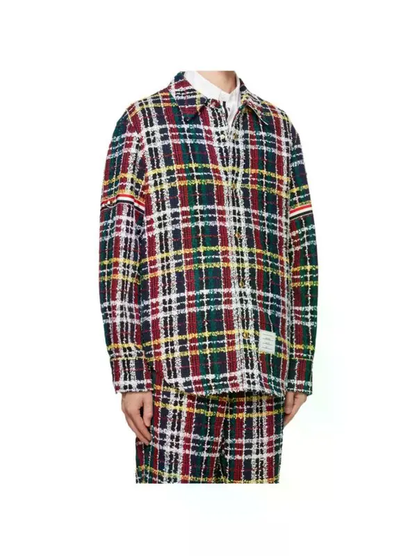 Thom Browne Checked Tweed-effect Shirt Jacket
