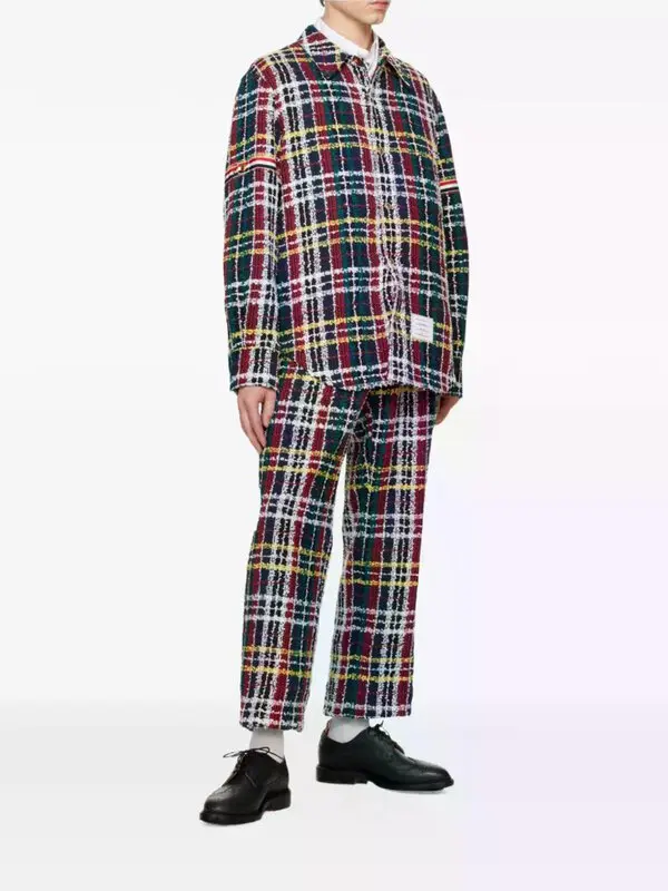 Thom Browne Checked Tweed-effect Shirt Jacket
