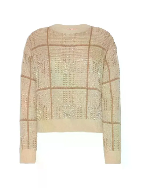 Max Mara Boxy-fit Wool, Mohair And Cashmere Sweater Ecru
