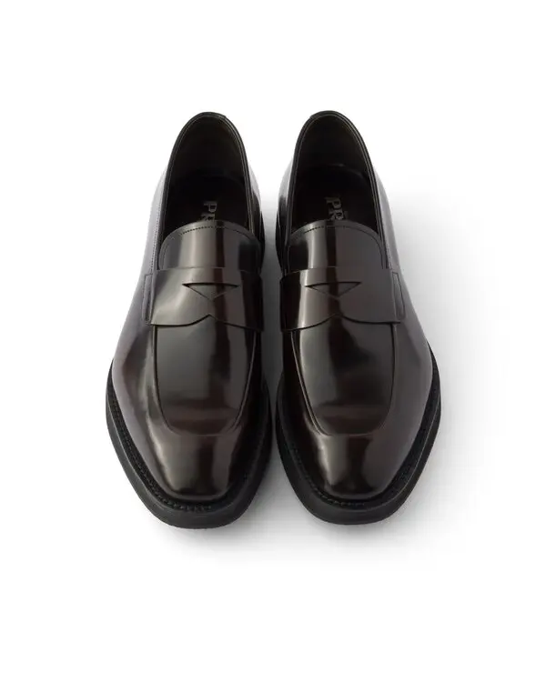 Prada Brushed Leather Loafers