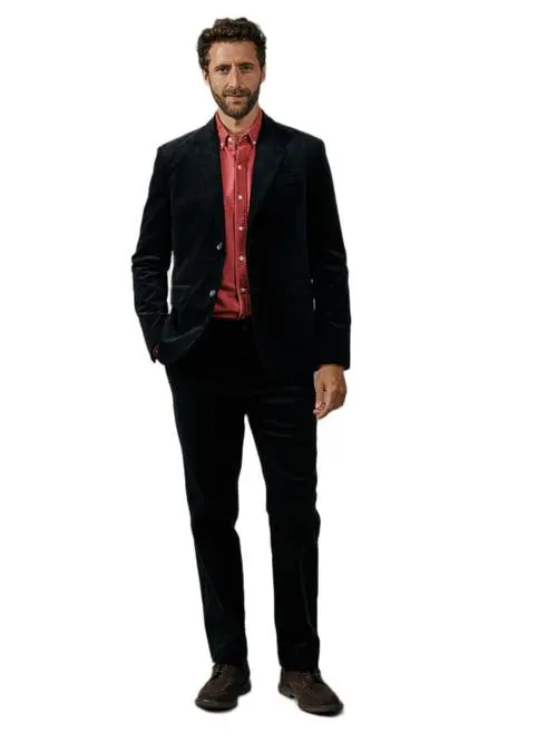 Aubin Marlborough Cord Suit Blazer - Black