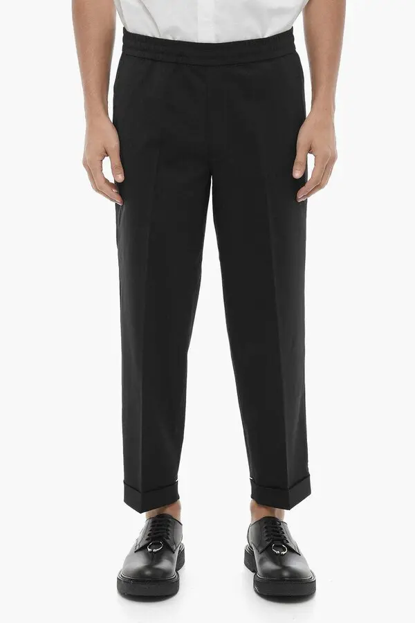 Neil Barrett Elasticated-waistband Turn-up Trousers