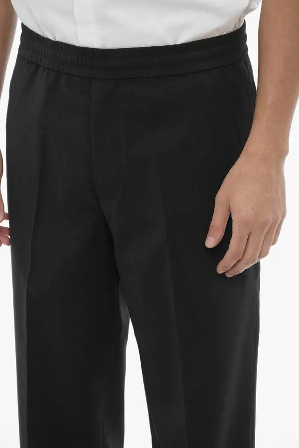 Neil Barrett Elasticated-waistband Turn-up Trousers