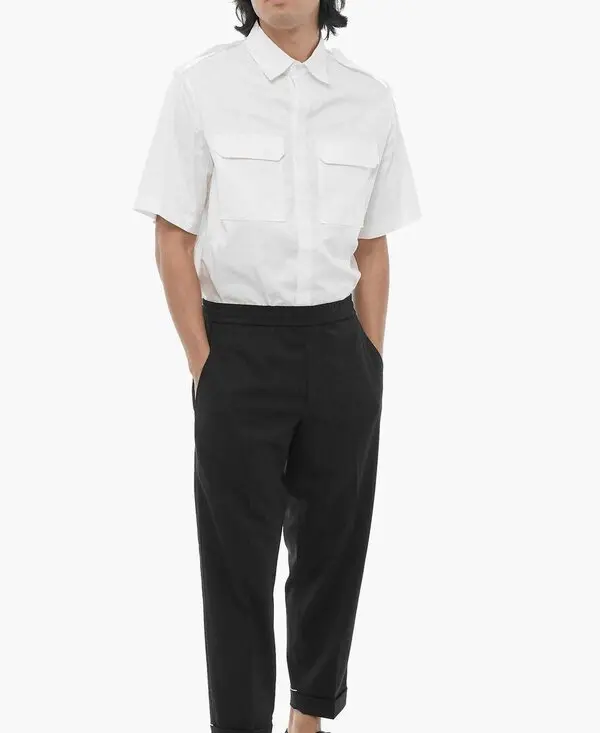 Neil Barrett Elasticated-waistband Turn-up Trousers