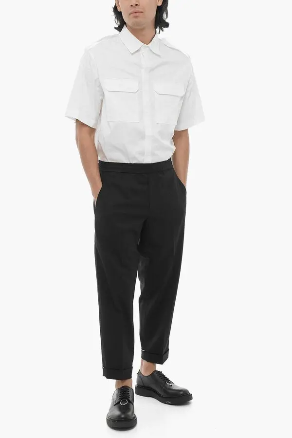 Neil Barrett Elasticated-waistband Turn-up Trousers