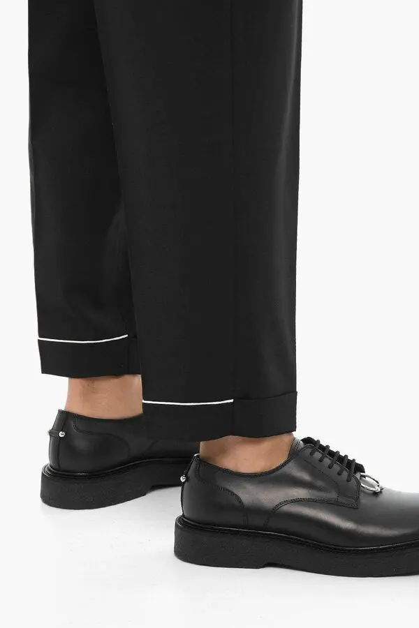Neil Barrett Elasticated-waistband Turn-up Trousers