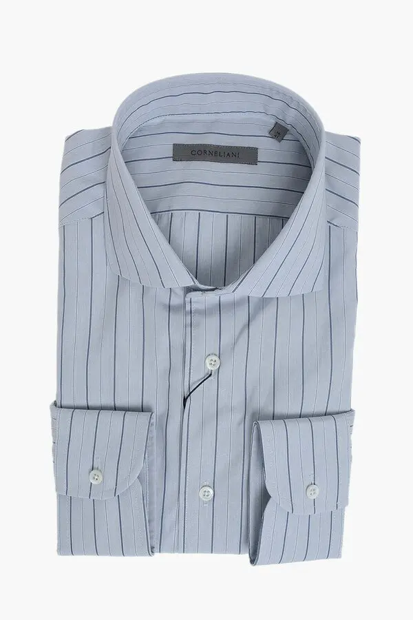Corneliani Striped French-collar Shirt