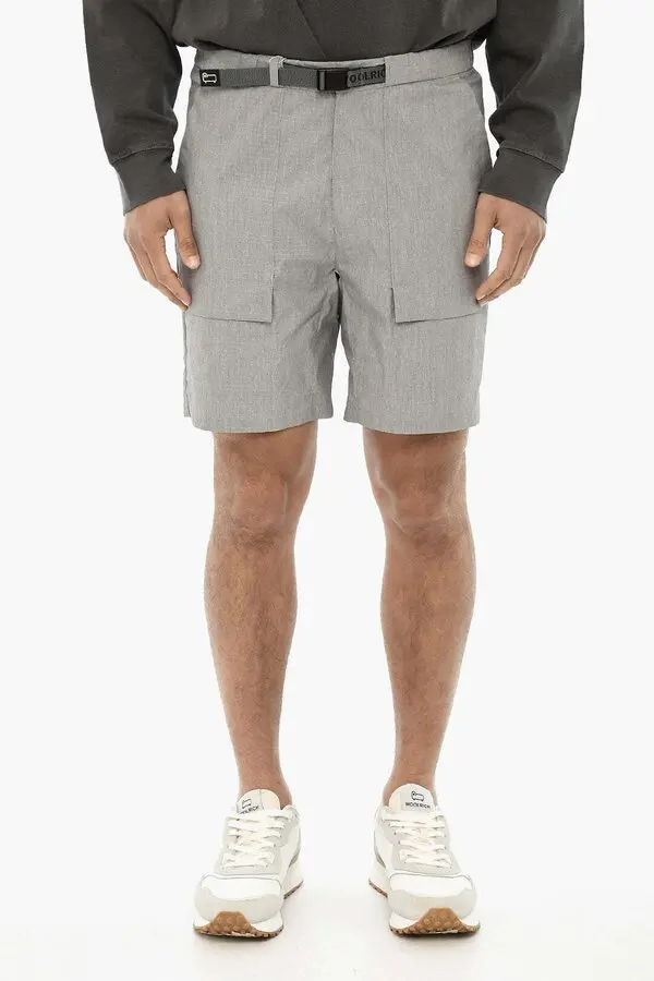 Woolrich Check Shorts With Industrial Belt