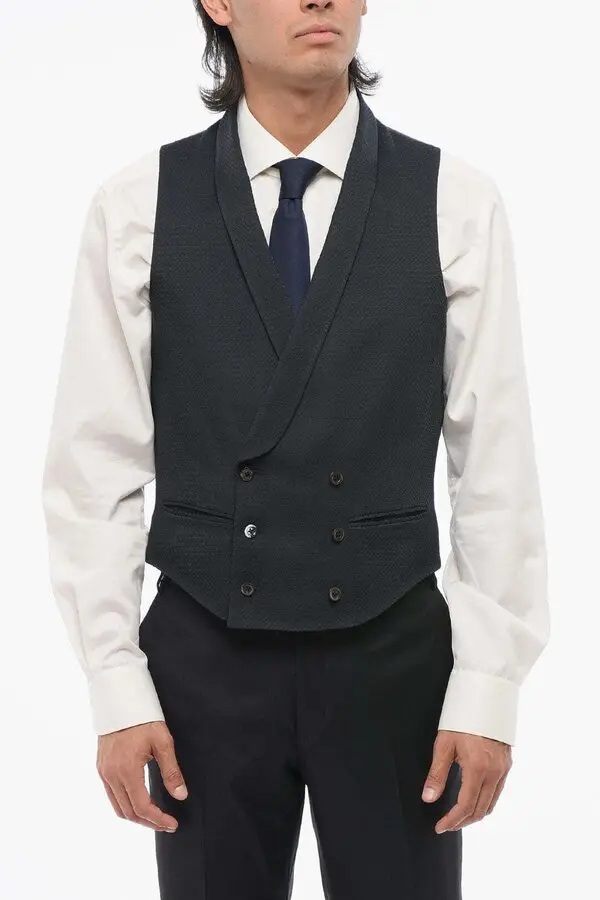 Corneliani Double-breasted Waistcoat - Blue
