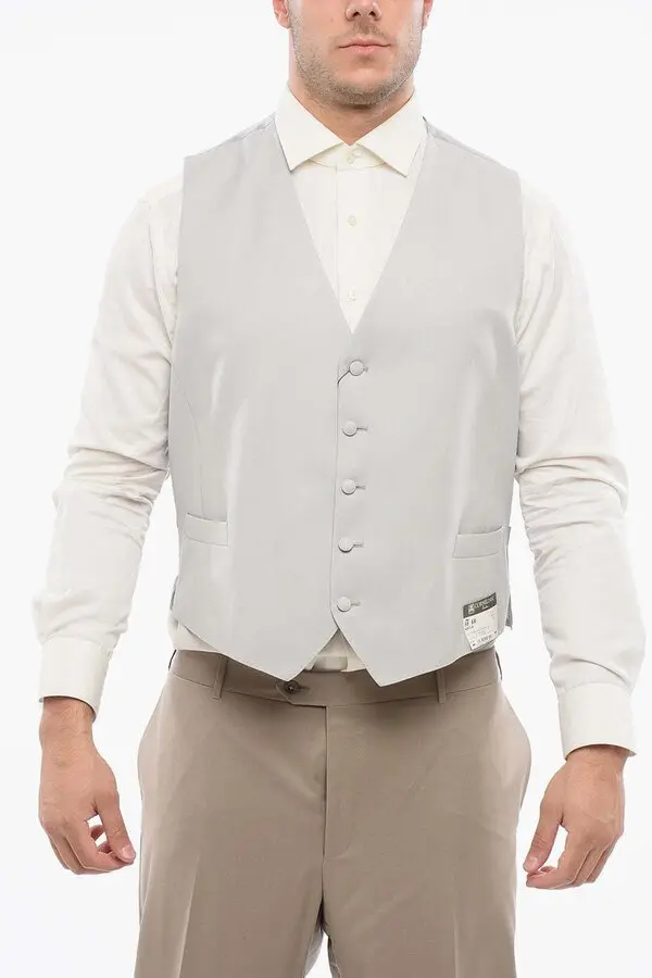 Corneliani Jetted-pockets Wool Waistcoat