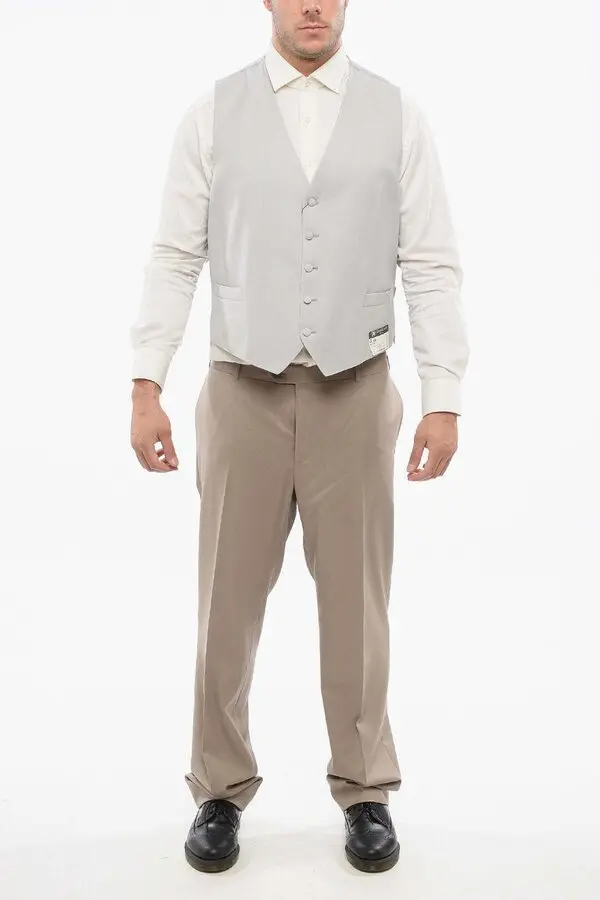 Corneliani Jetted-pockets Wool Waistcoat