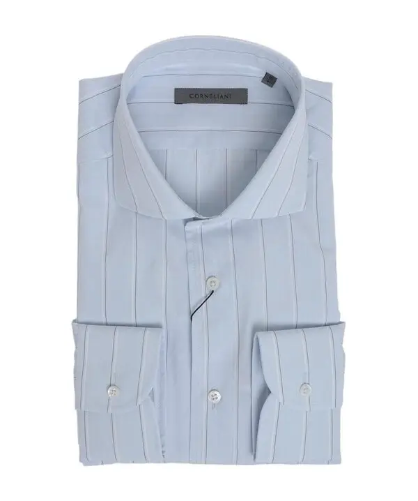 Corneliani Striped French-collar Shirt