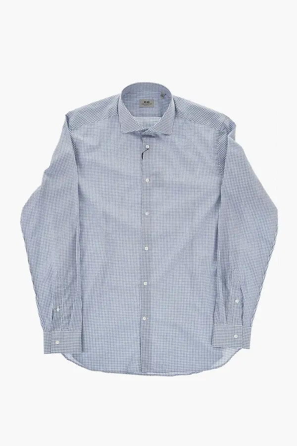 Corneliani Gingham-check Cotton Shirt - Blue