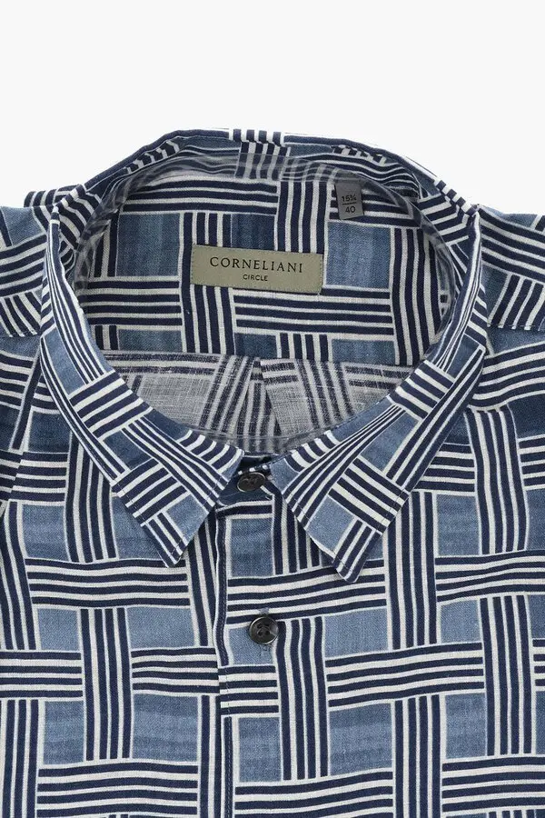 Corneliani Circle Basketweave-pattern Shirt