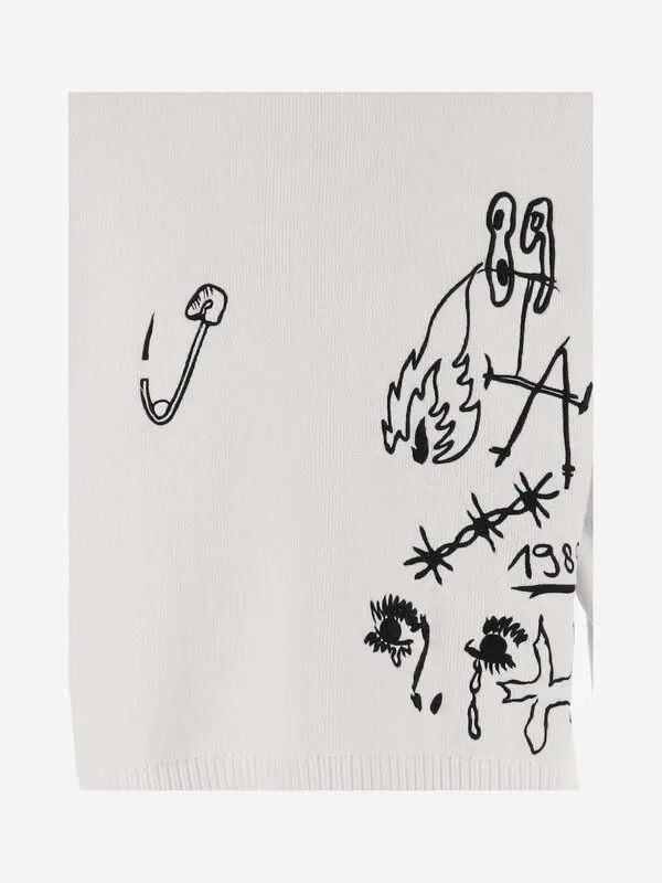 1989 STUDIO Embroidered Cropped-fit Sweater