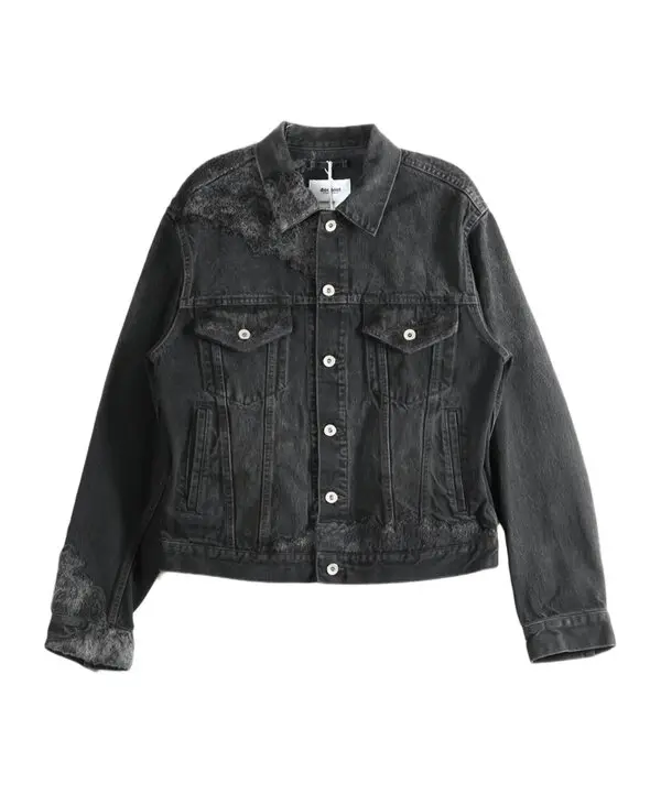 DOUBLET Faded-effect Distressed Denim Jacket