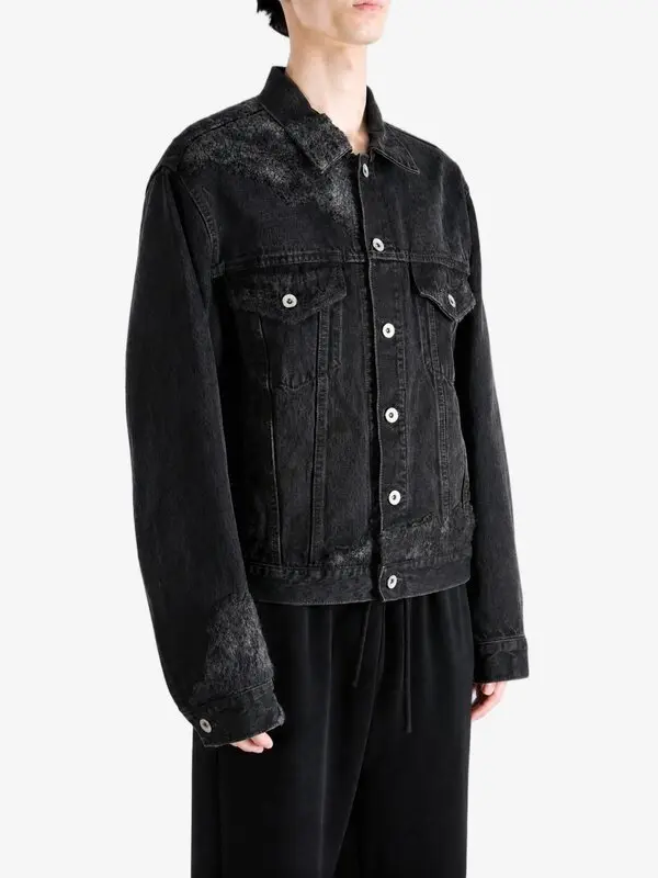 DOUBLET Faded-effect Distressed Denim Jacket