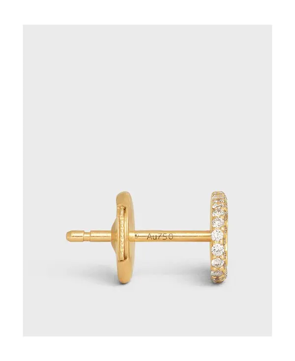 Celine Maillon Triomphe Diamond Stud In Gold And White Diamonds