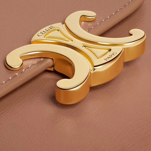 Celine Small Flap Wallet Triomphe In Shiny Calfskin