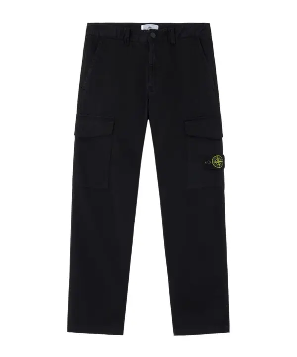 Stone Island Logo Patch Pocket Detail Pants - Black