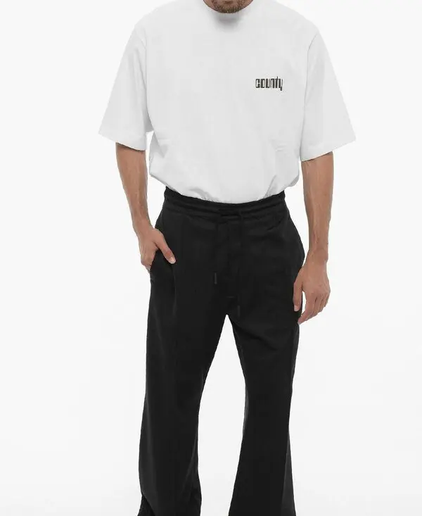 MARCELO BURLON COUNTY OF MILAN Flared Drawstring Track Pants