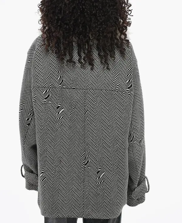 Stella McCartney Herringbone Coat With Removable Collar