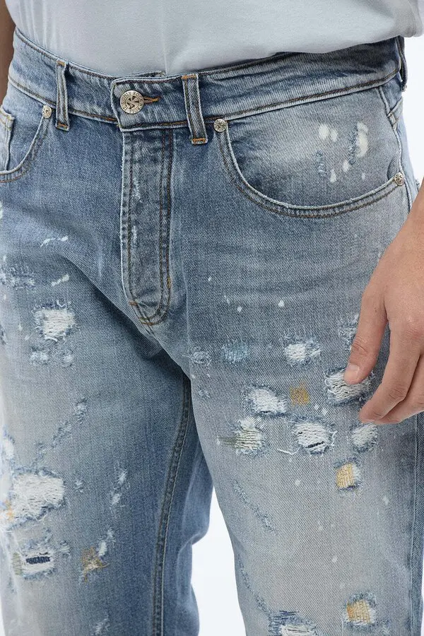 John Richmond Distressed-effect Regular-fit Jeans